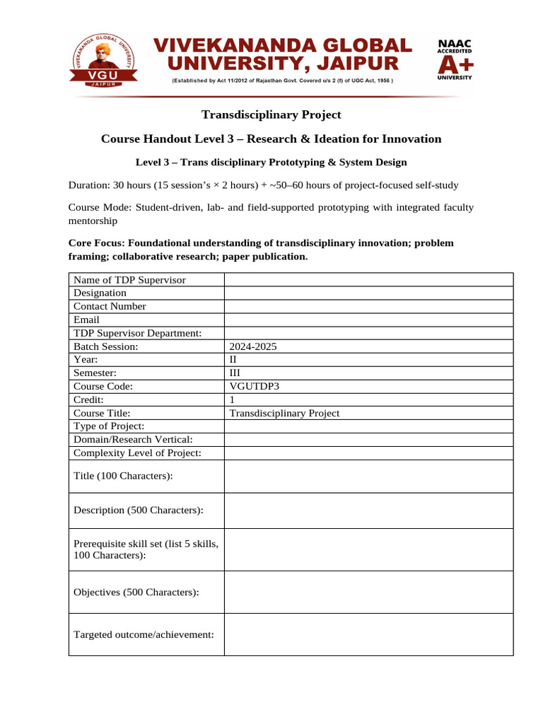TDP Course Handout Level 3 | PDF