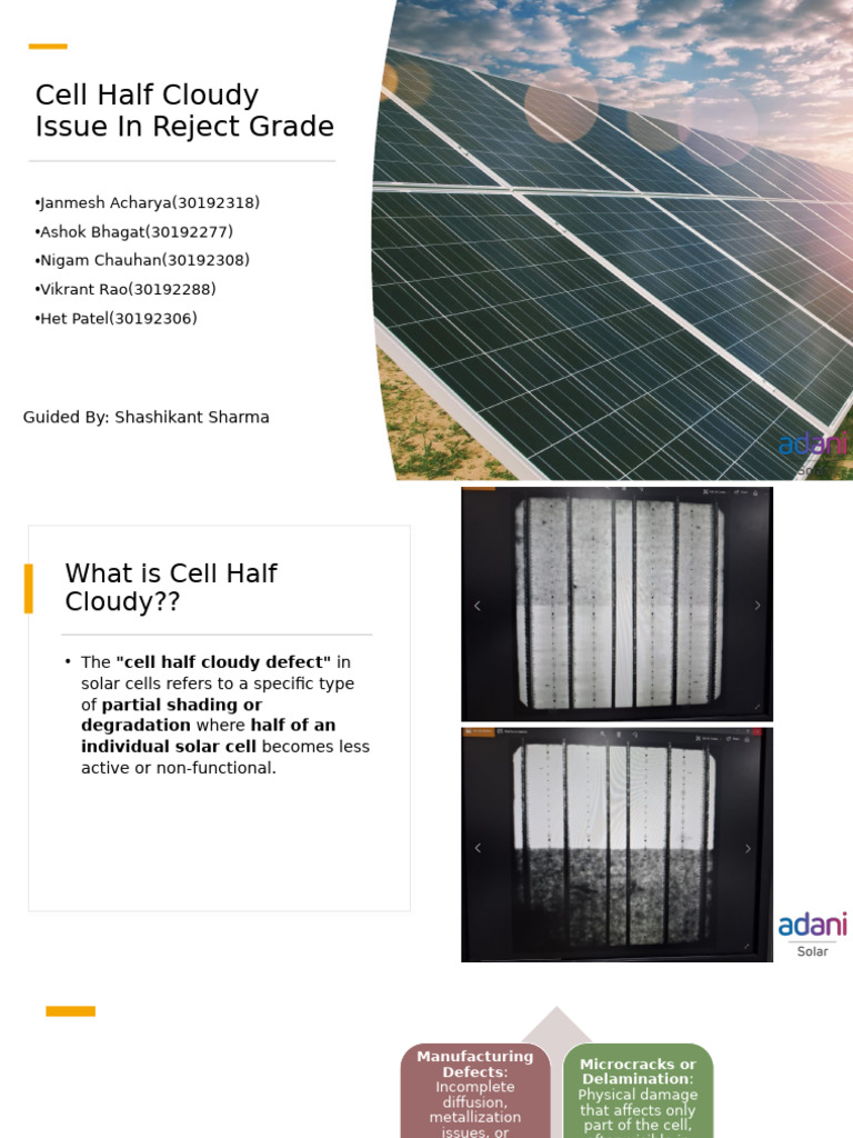 Cell Half Cloudy Issue in Reject Grade | PDF | Solar Power | Glass ...