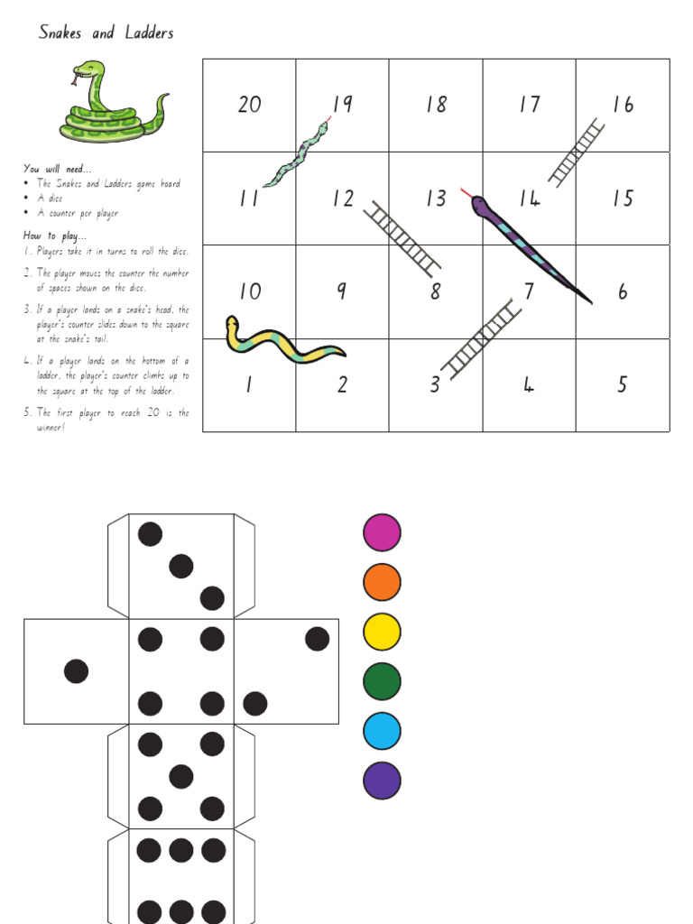 Snakes and Ladders 120 Game | PDF