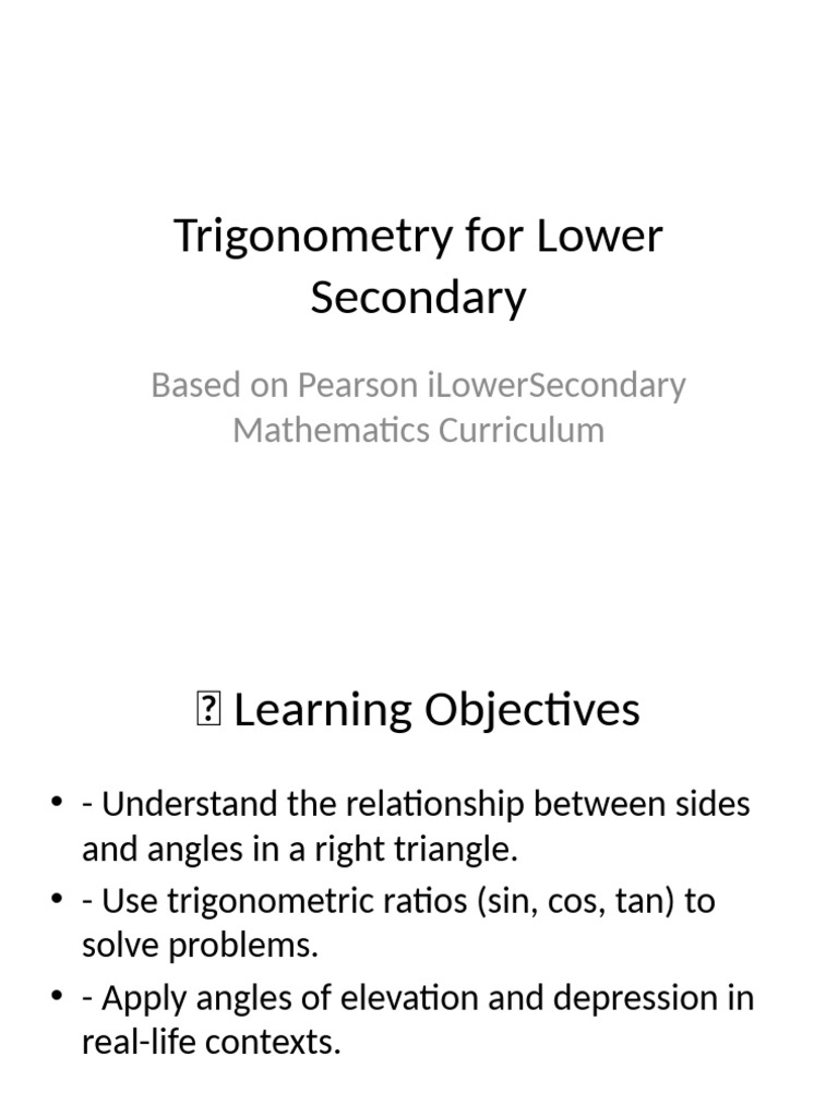 Trigonometry Basics for Lower Secondary | PDF