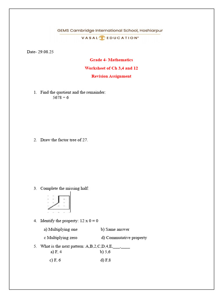 Assignment Worksheet | PDF