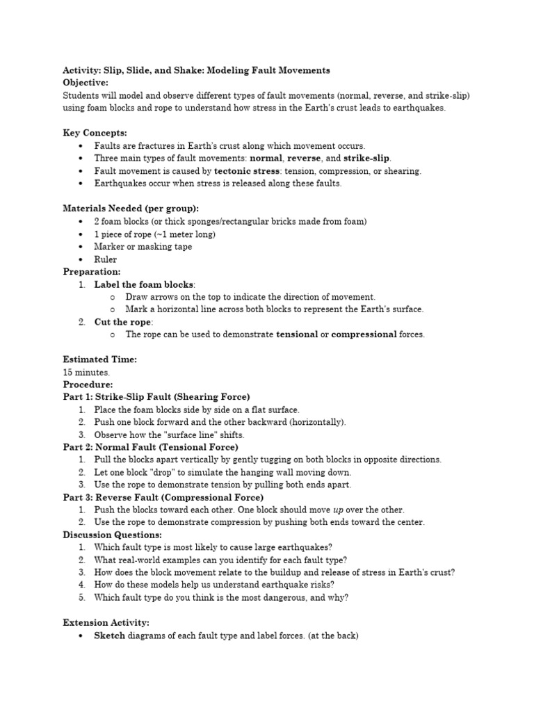 Modeling Earthquake Fault Movements | PDF