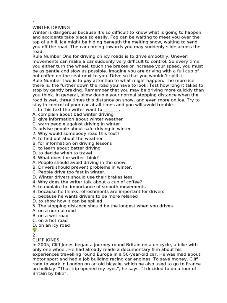 Reading 2 | PDF | Shoe