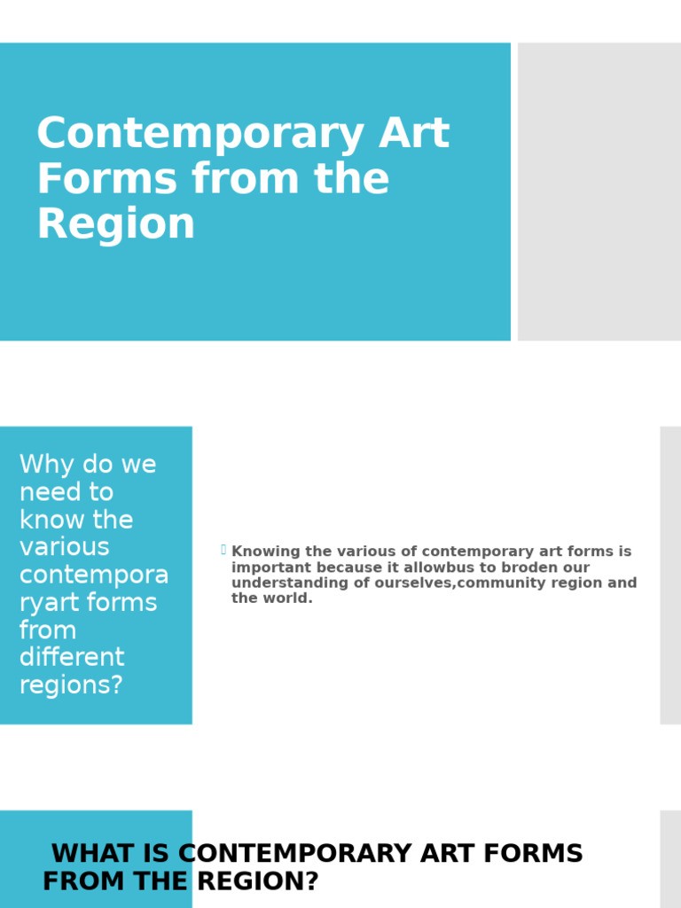 Contemporary Art Forms in the Philippines | PDF | Philippines | Dances