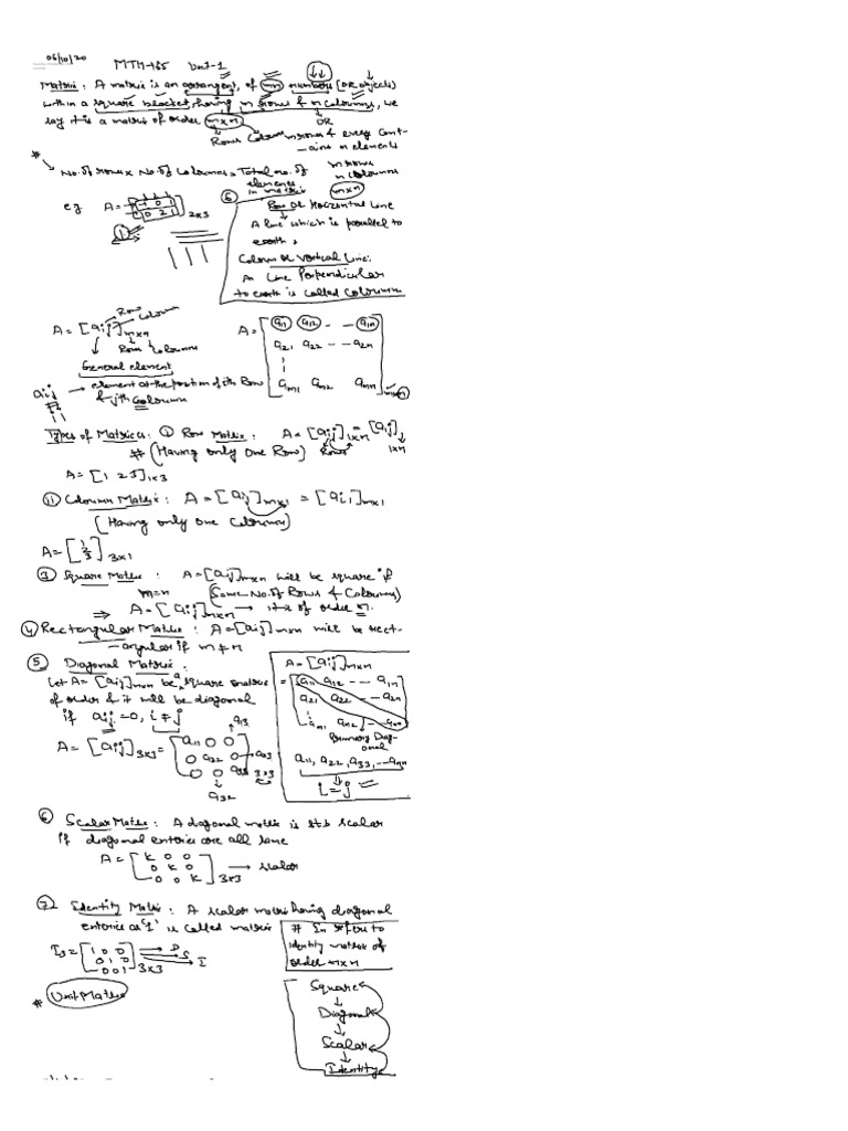 Unit 1 Matrices and Eigen Value? Hand Written SIR | PDF