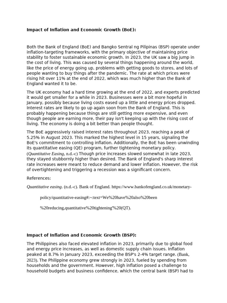 Impact of Inflation and Economic Growth | PDF | Cost Of Living | Inflation