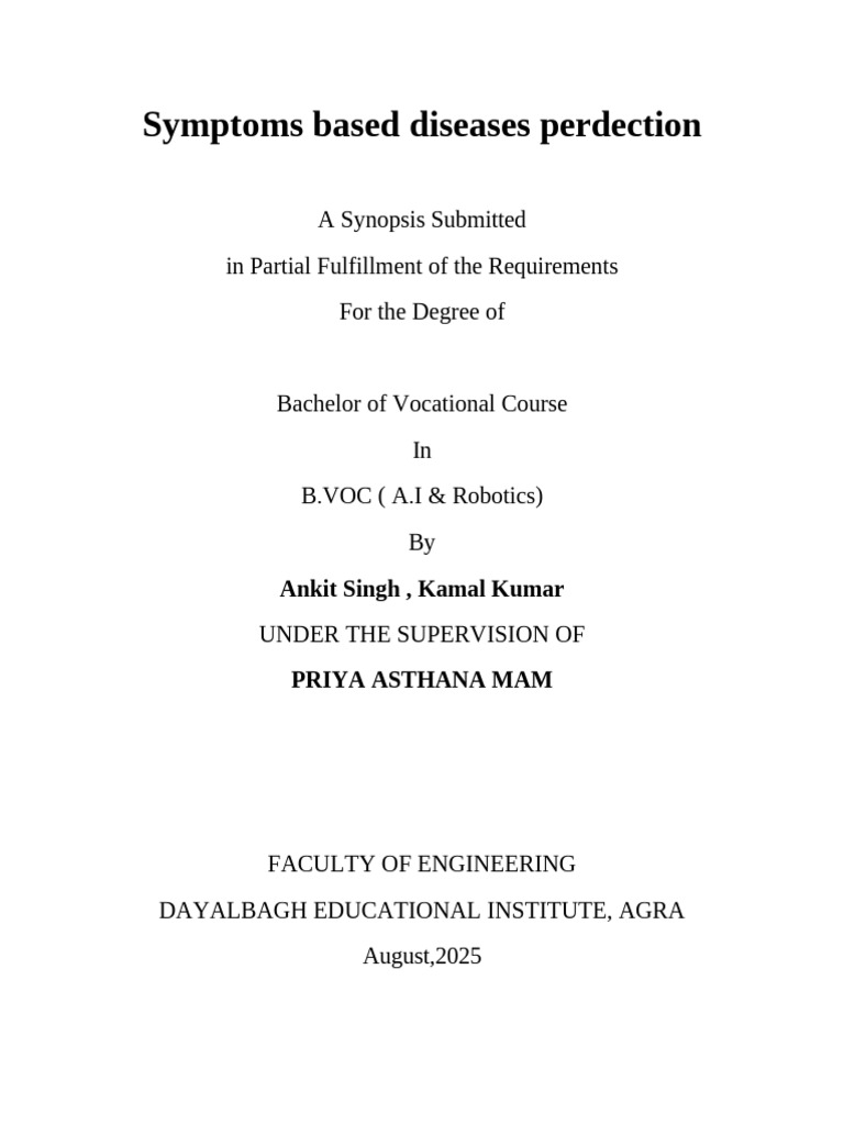 Symptom-Based Disease Prediction System | PDF | Machine Learning ...