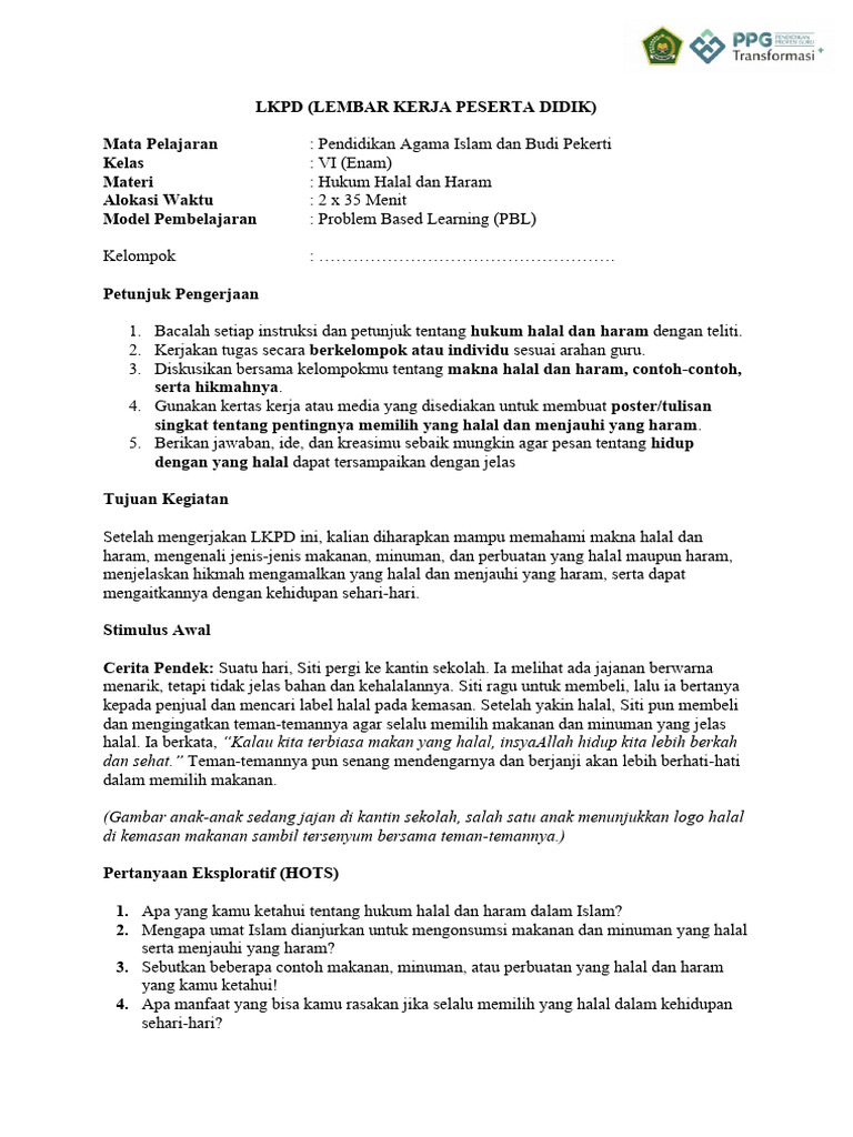 Lkpd-widya Sari Modul (Ppp) | PDF