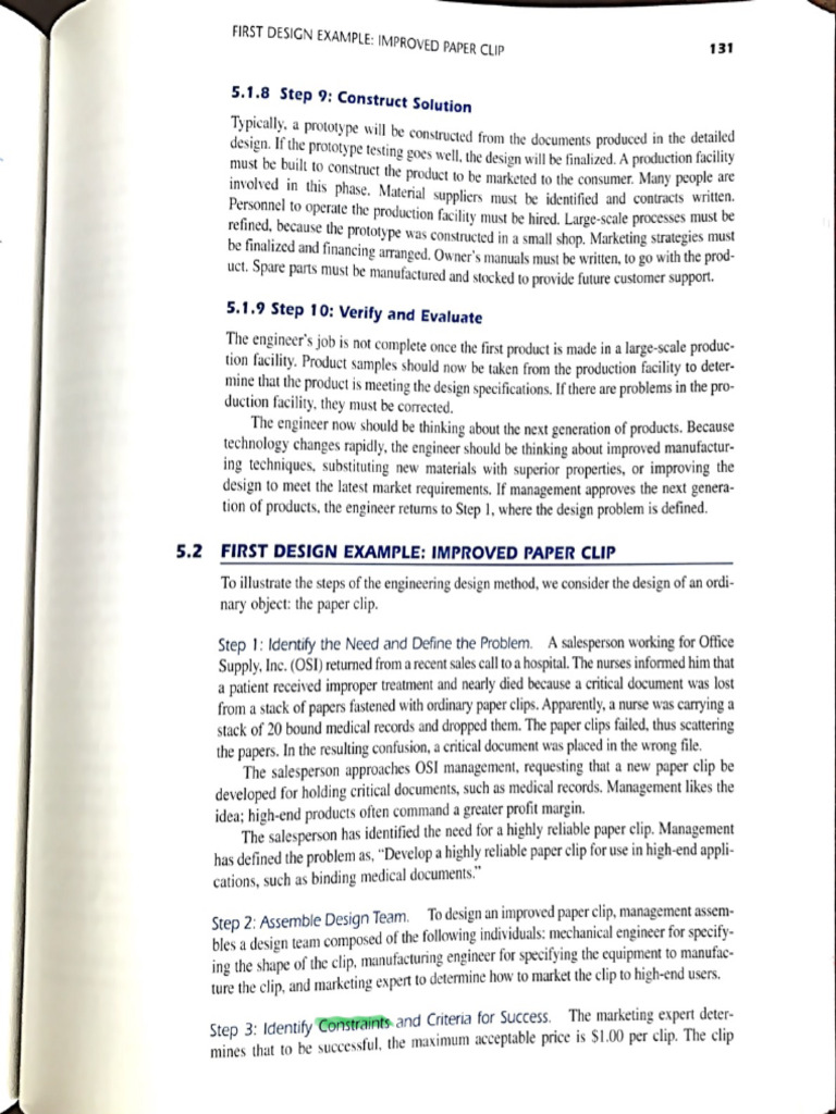 Ch3 Example of Engineering Design - Improved Paper Clip | PDF