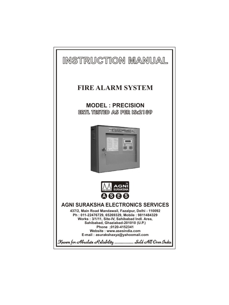 Instruction Manual Instruction Manual: Fire Alarm System | PDF