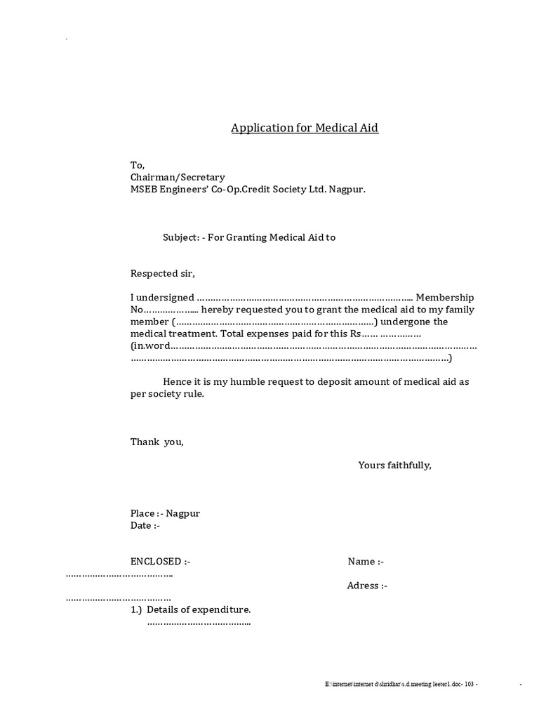 Medical Aid Application | PDF