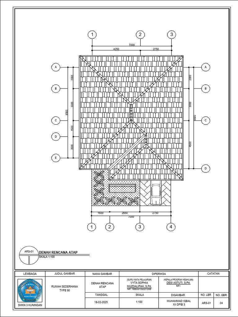 Denah Rumah Sederhana Type 90 SMKN 3 | PDF
