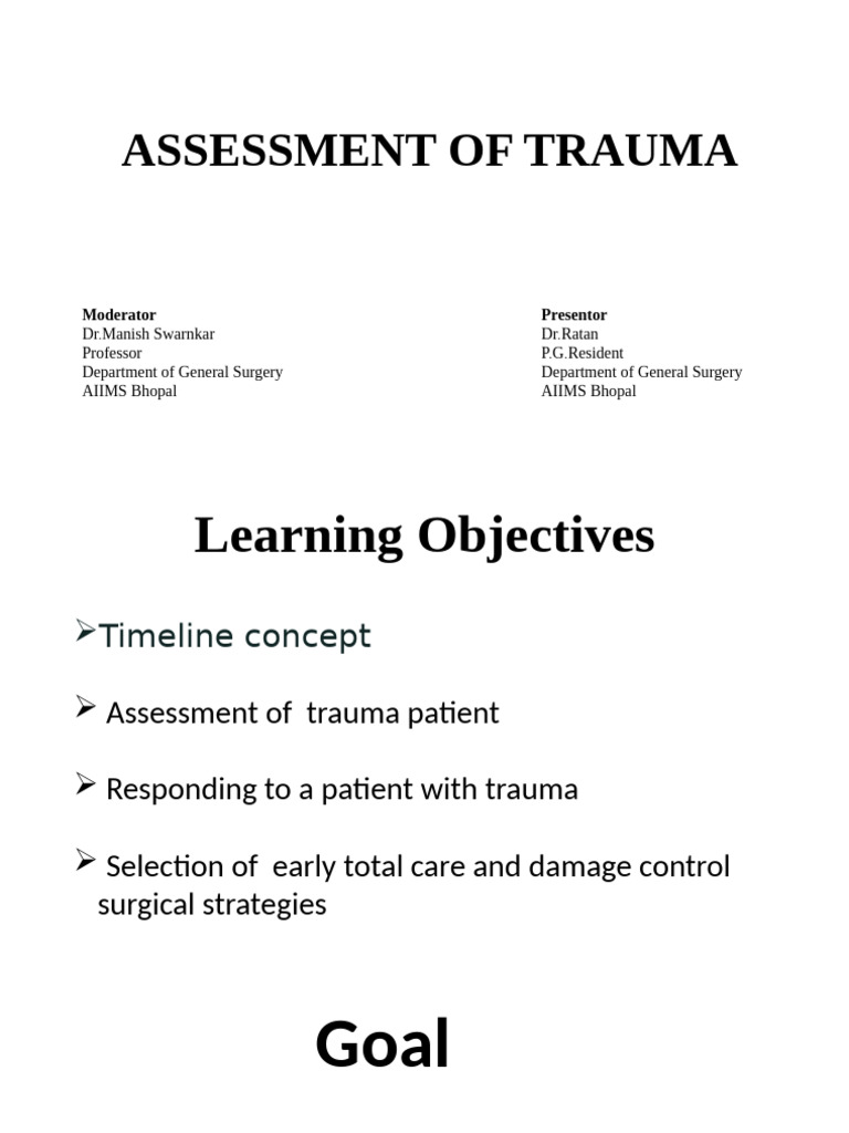 Assessment of Trauma 1 | PDF | Major Trauma | Bleeding