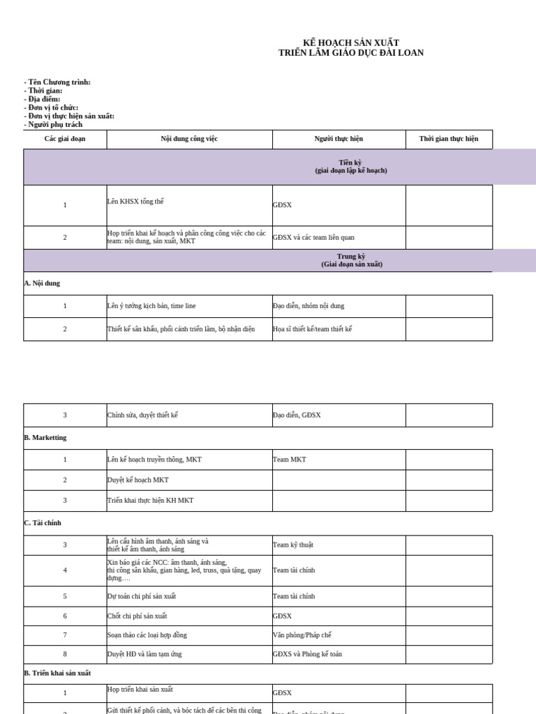 KH SX Trien Lam Giao Duc Dai Loan | PDF