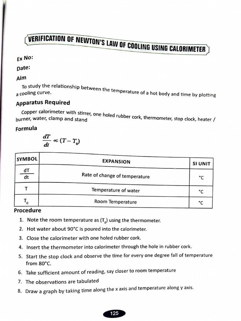 Sect BExp 2 Newtons Law of Cooling | PDF | Temperature | Thermodynamics