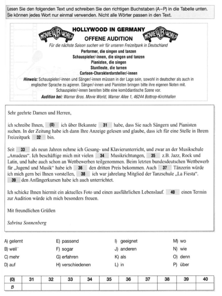 Sprachbausteine B1 | PDF