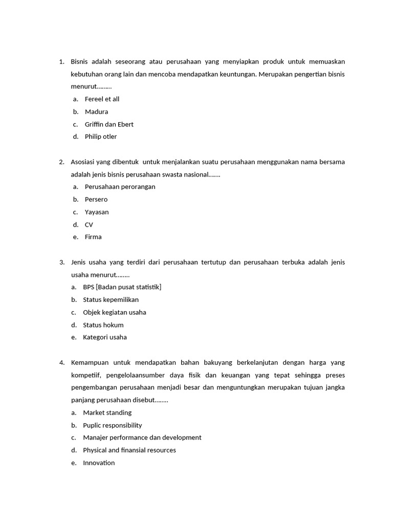 Pengertian dan Jenis Bisnis Dasar | PDF