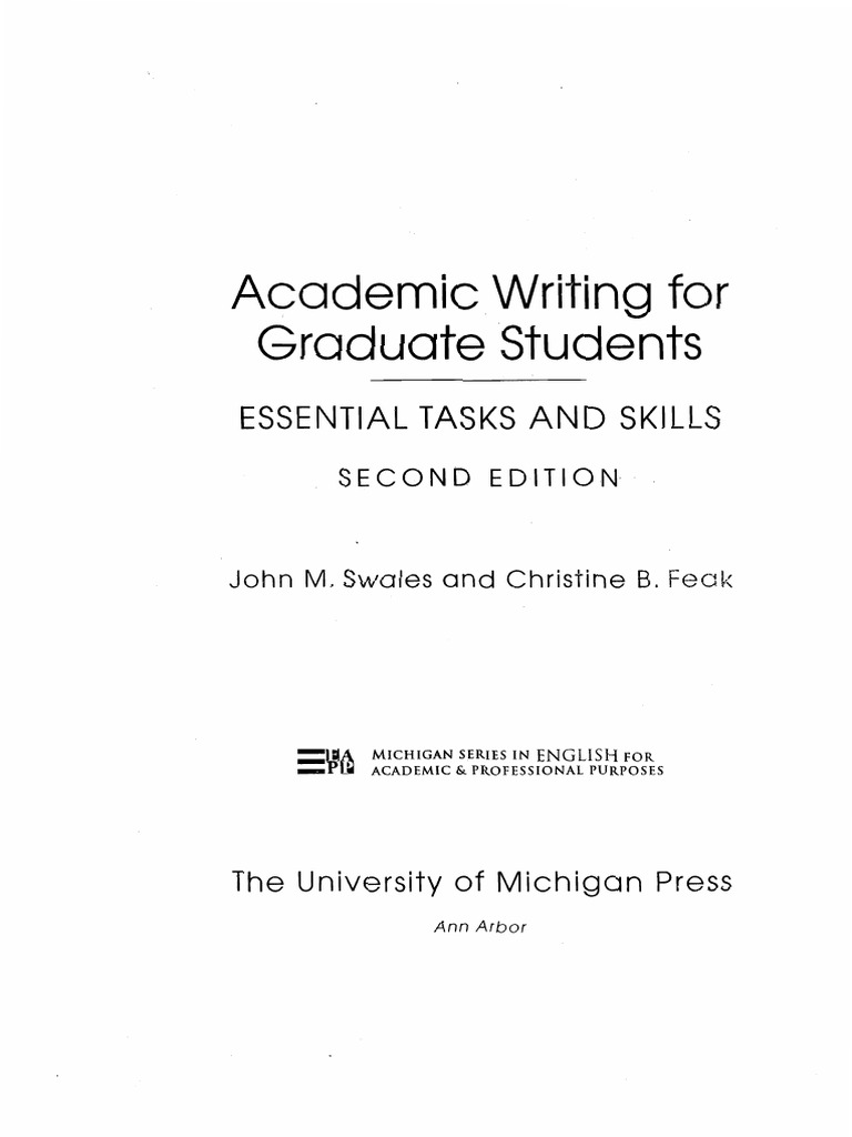Academic Writing For Graduate Students | PDF