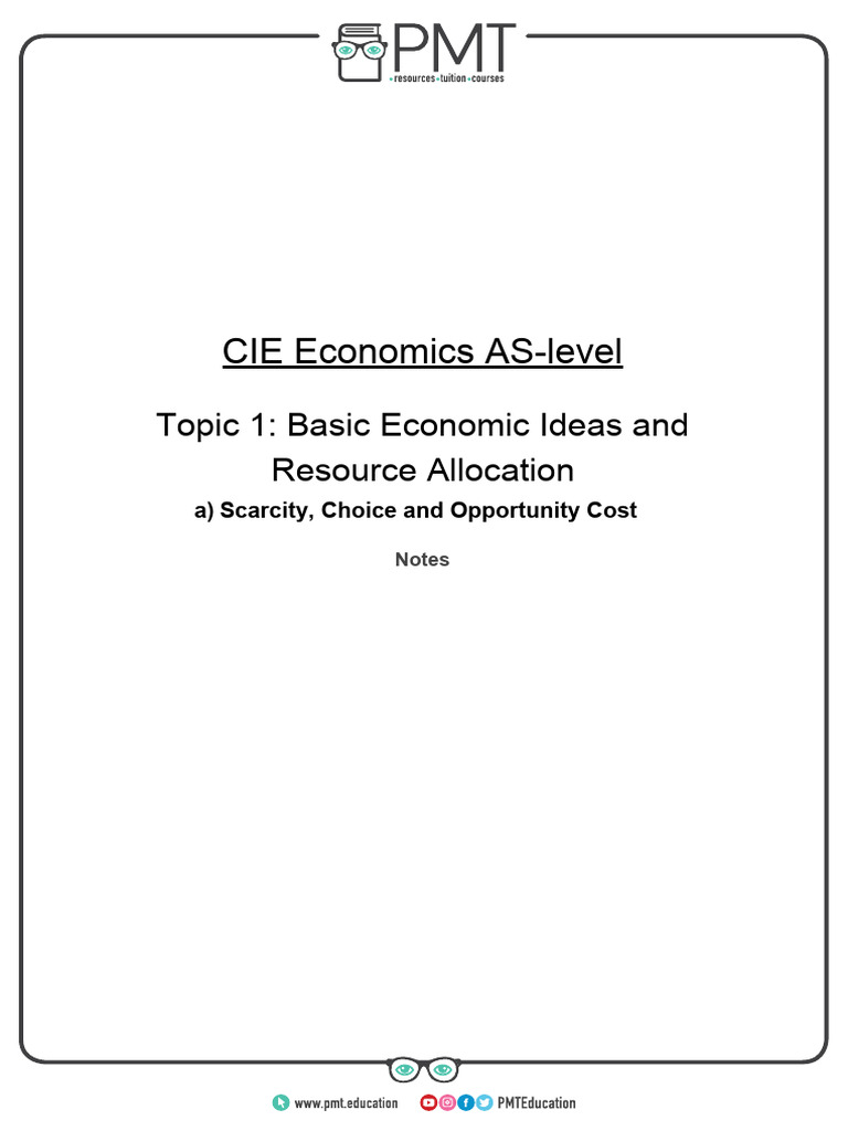 1-Scarcity and Opportunity Cost-25!07!2025 | PDF | Opportunity Cost ...