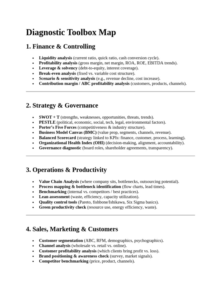 Diagnostic Toolbox Map | PDF | Marketing | Employee Retention