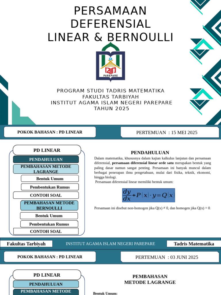 PD Linear Dan Bernoulli | PDF