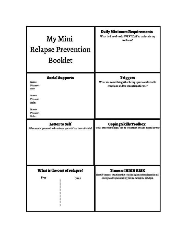 Relapse Prevention Book Let | PDF