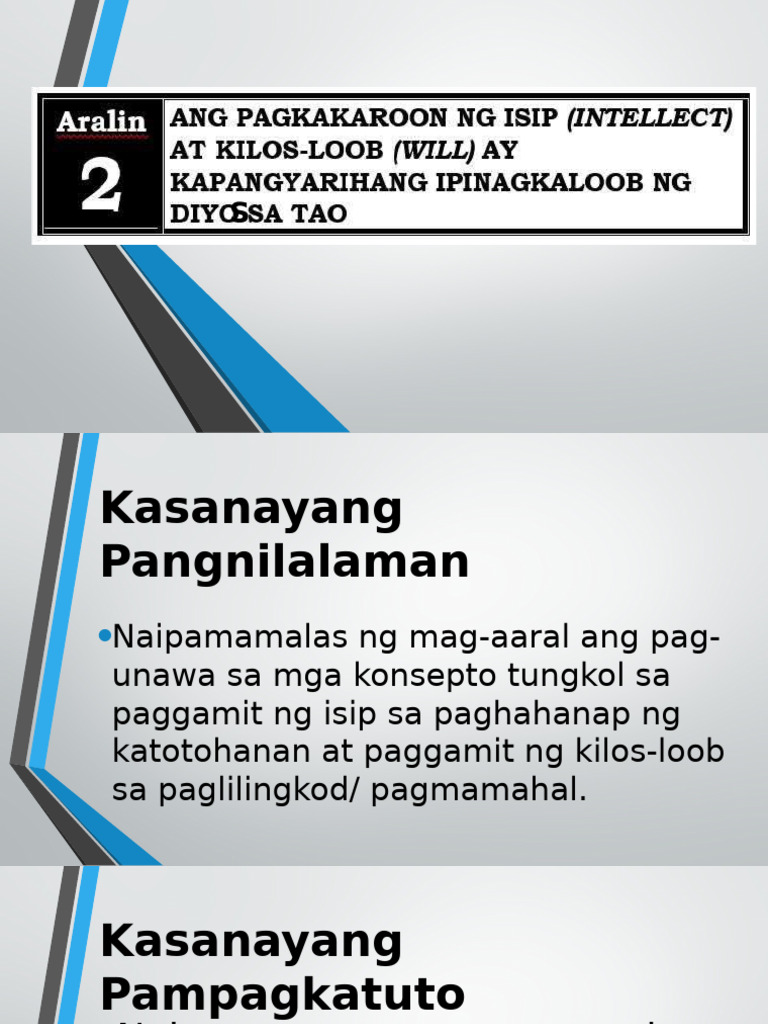 Aralin 2 Isip at Kilos-Loob | PDF