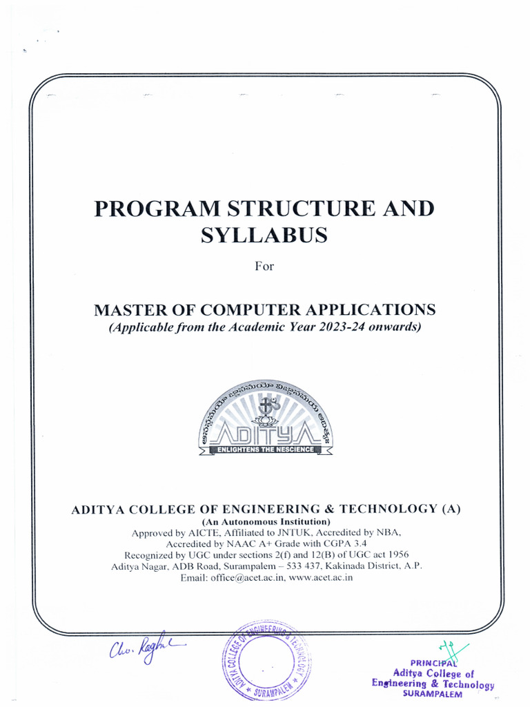 Acetr23 Mca Syllabus | PDF