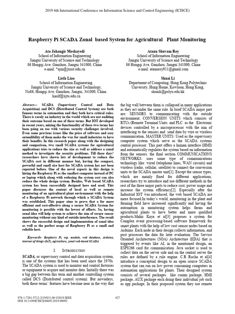Raspberry Pi SCADA Zonal Based System for Agricultural Plant Monitoring ...
