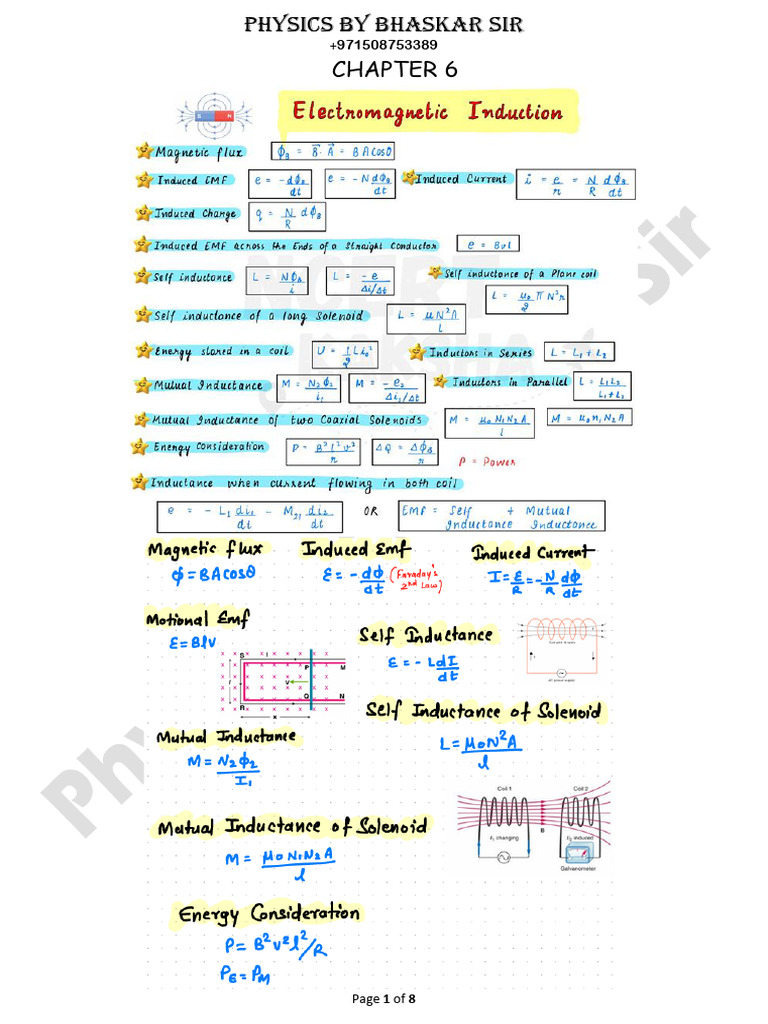 PYQ Chapter 6 Electromagnetic Induction-1 | PDF | Inductor | Inductance