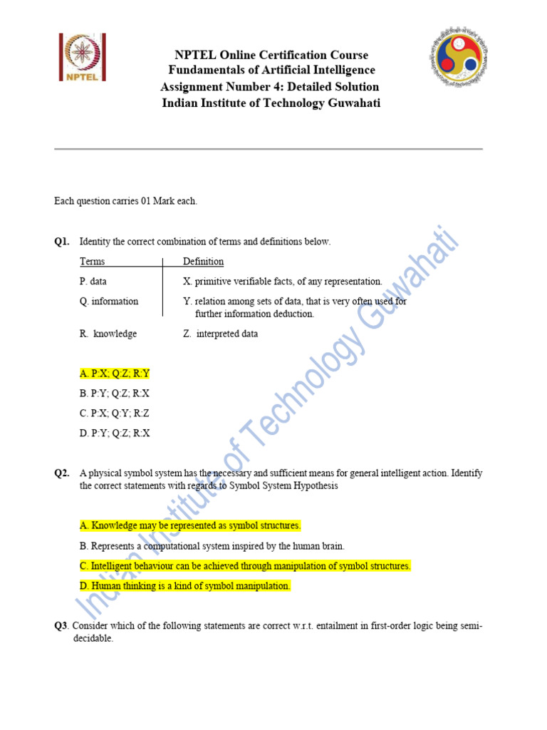 FunAI-Assignment-4-Week-4 - NOC25 GE55 | PDF | Truth | Syntax (Logic)