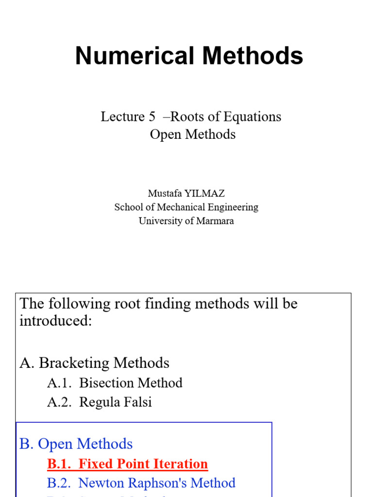Ch06 Roots of Equations Open Methods | PDF | Algorithms | Elementary Mathematics