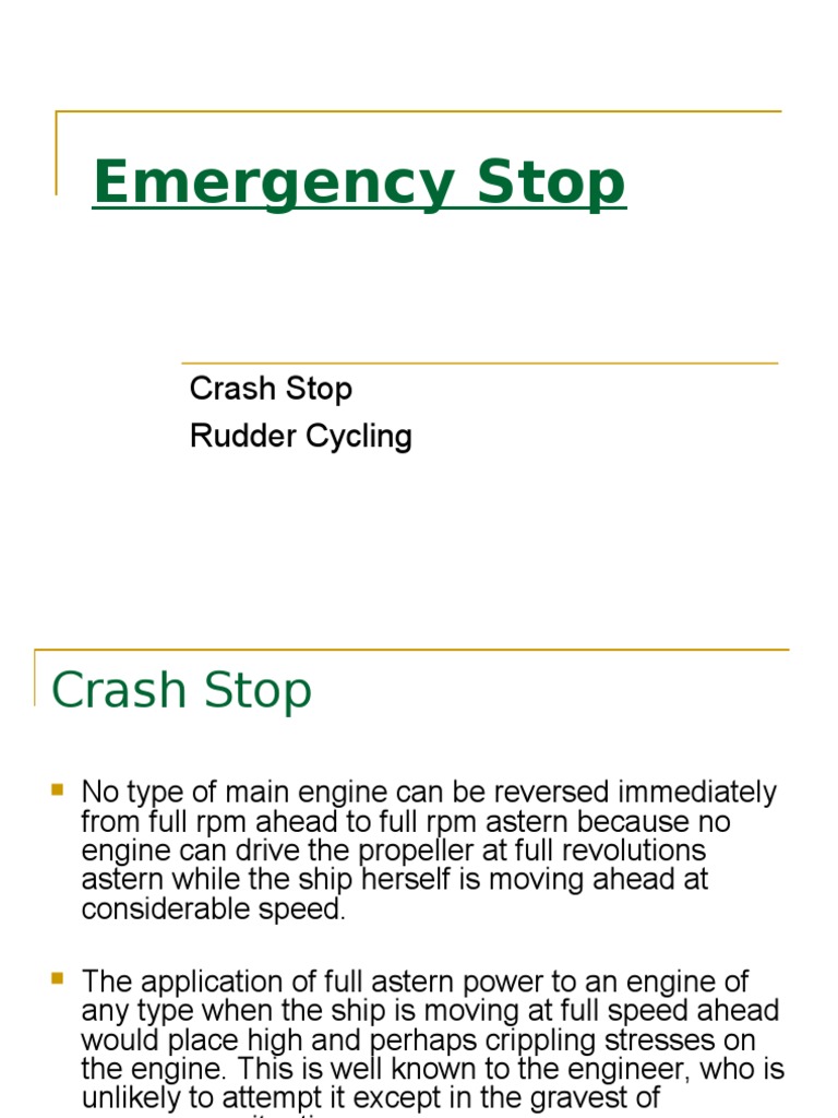 Emergency Stop Rudder Cycling | PDF | Rudder | Ships