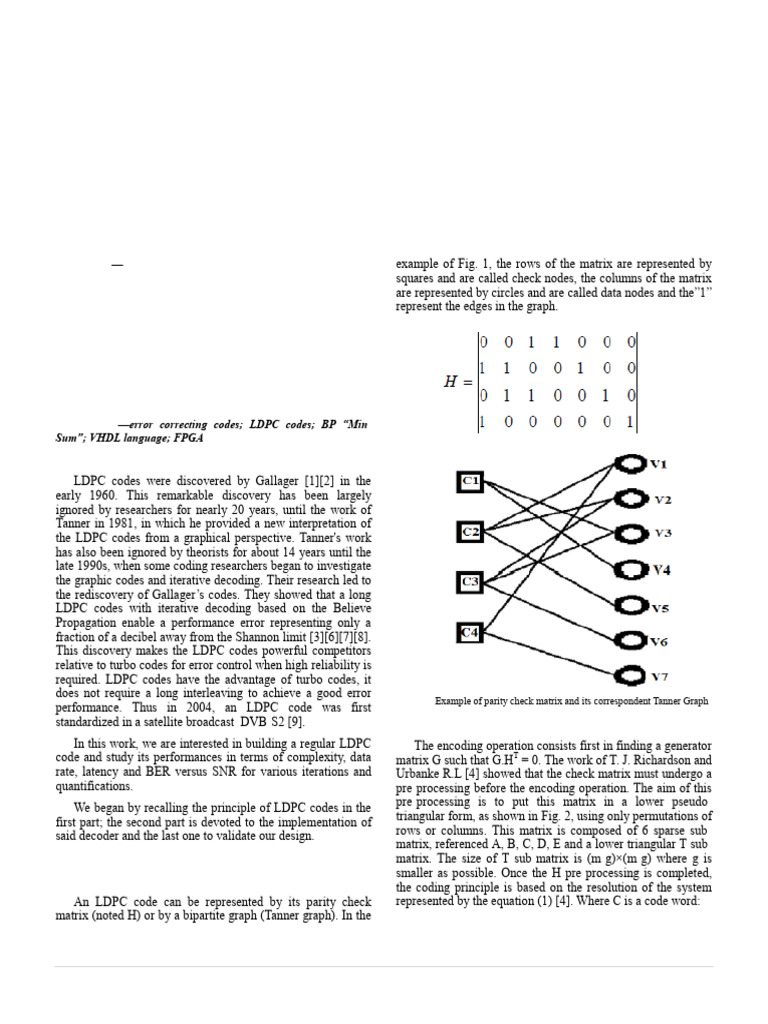 LDPC Decoder FPGA Design in VHDL | PDF | Low Density Parity Check Code ...