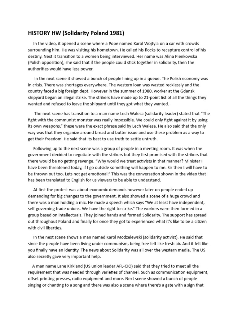 Solidarity Poland Summary of What Happened | PDF