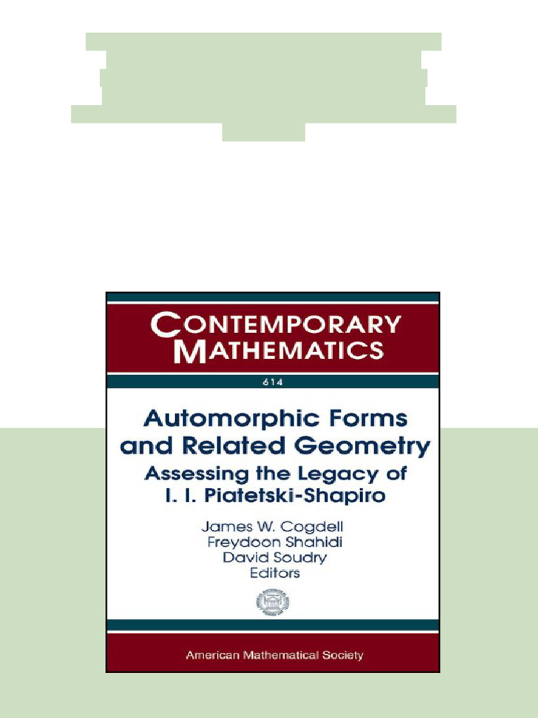 (Ebook) Automorphic Forms and Related Geometry: Assessing the Legacy of ...
