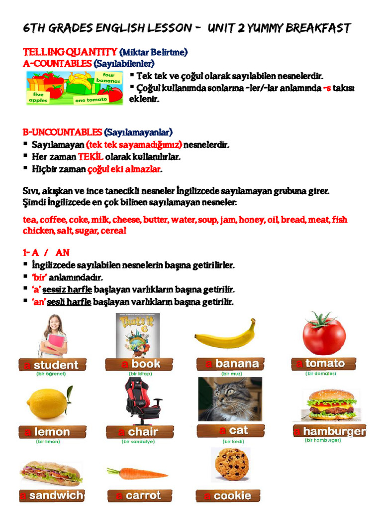 6th Grades English Lesson Telling Quantity Making Offers | PDF