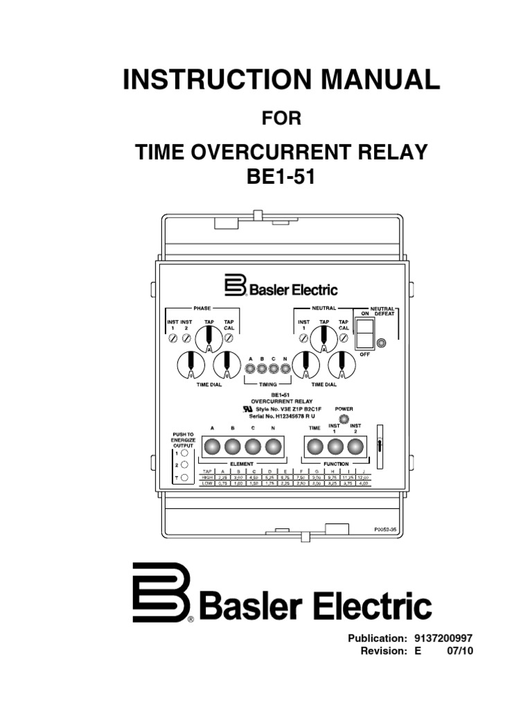 Basler BE1-51 | PDF | Relay | Switch