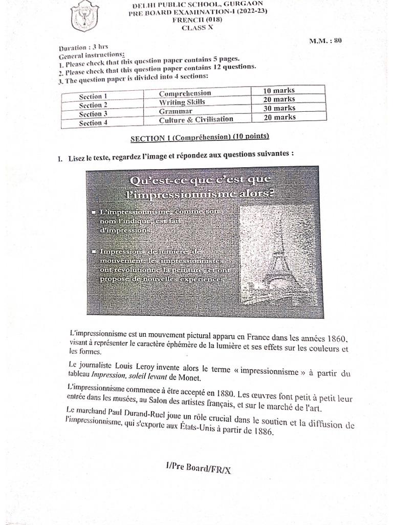DPS Pre Board 1 | PDF