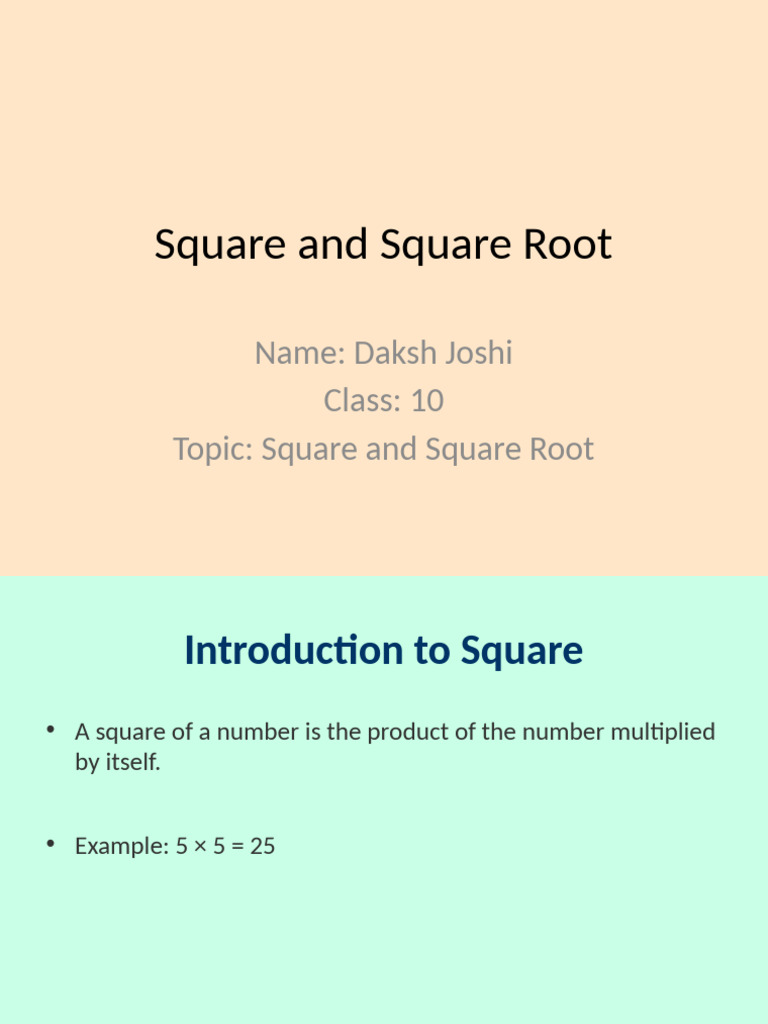 Understanding Squares and Roots | PDF