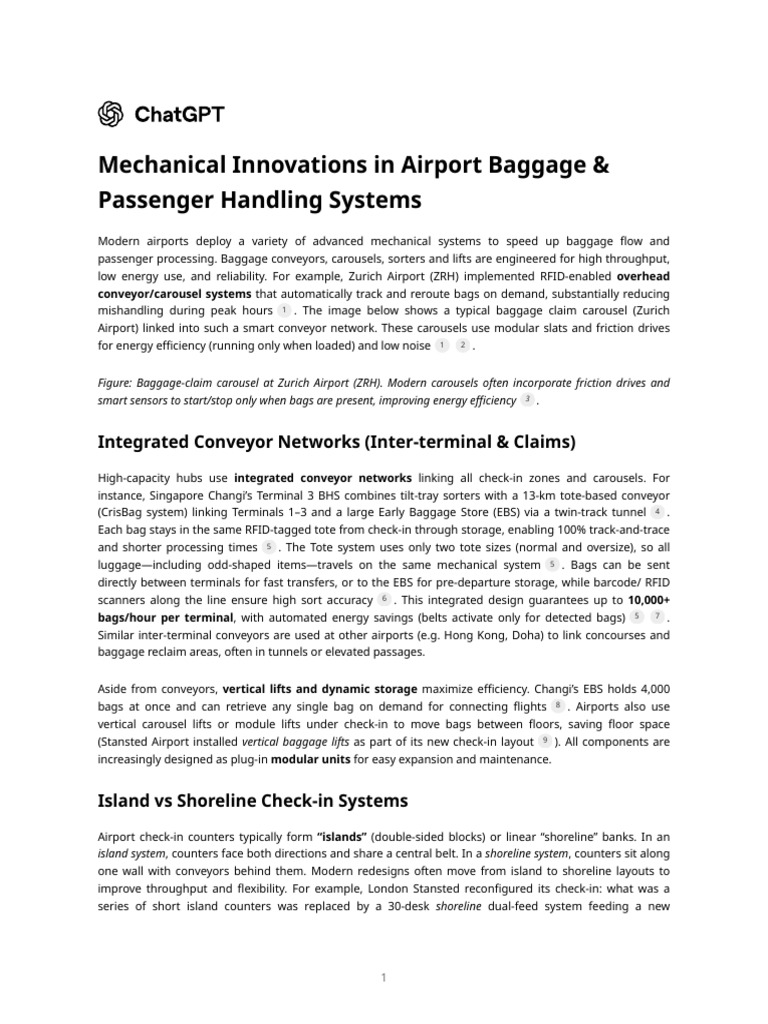 Airport Baggage Handling Innovations | PDF | Baggage | Airport