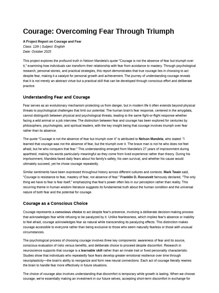 Mastering Courage: Overcoming Fear | PDF | Psychological Resilience | Fear
