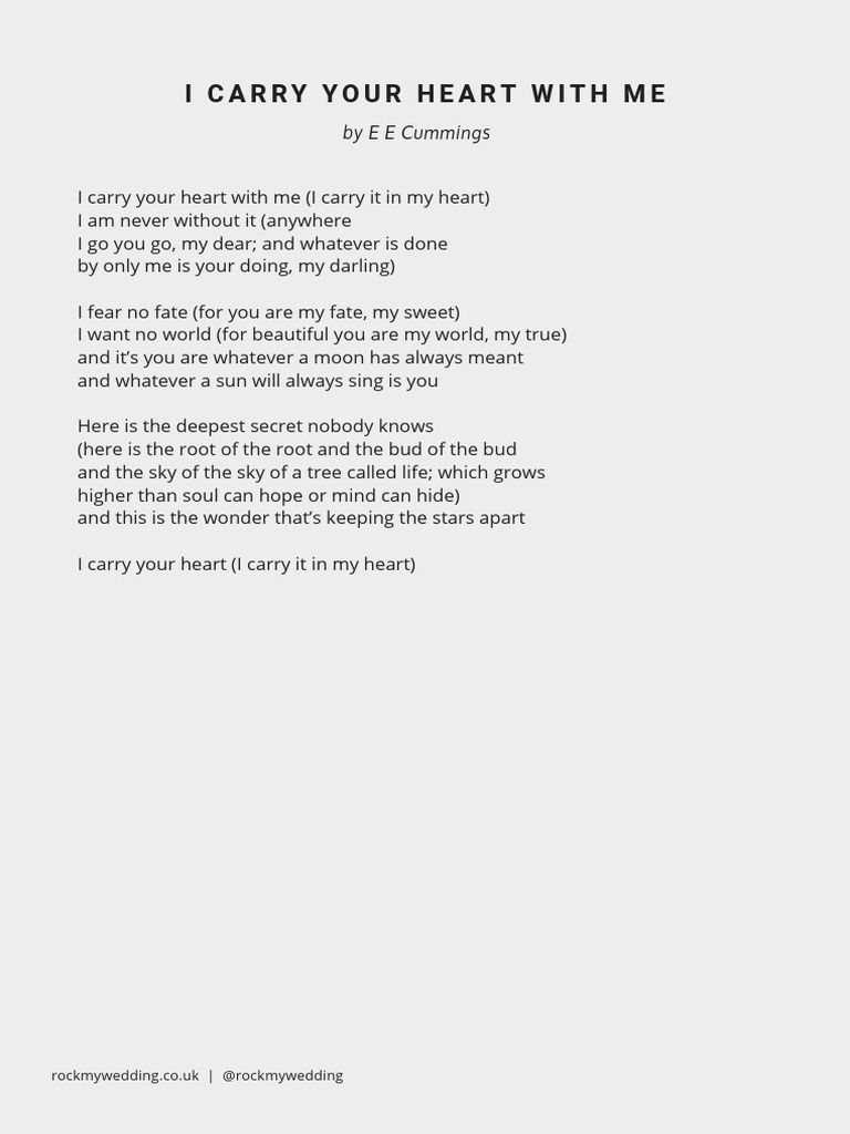 3 I Carry Your Heart With Me | PDF