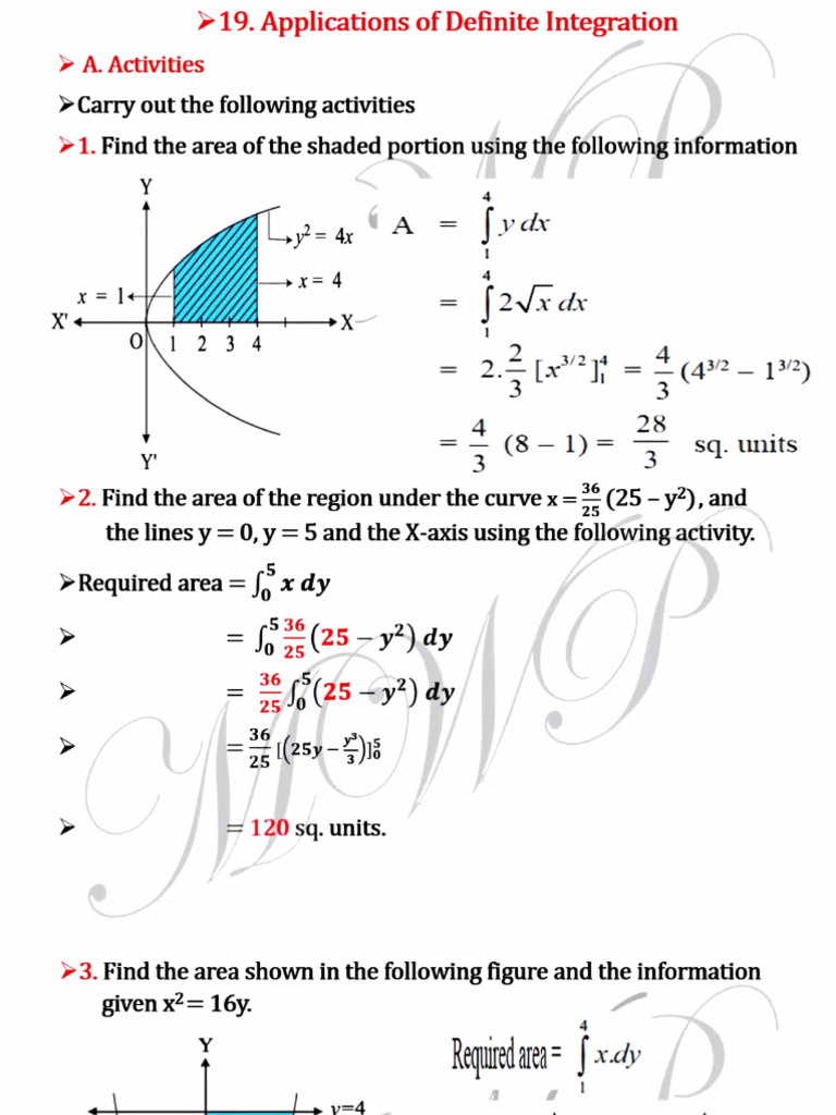 Application of Definite Integration | PDF | Mathematical Physics | Geometry