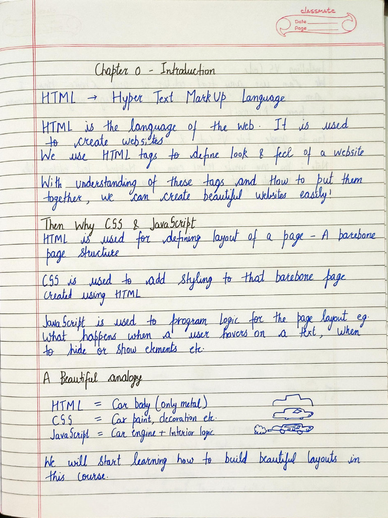 HTML Handwritten Notes | PDF