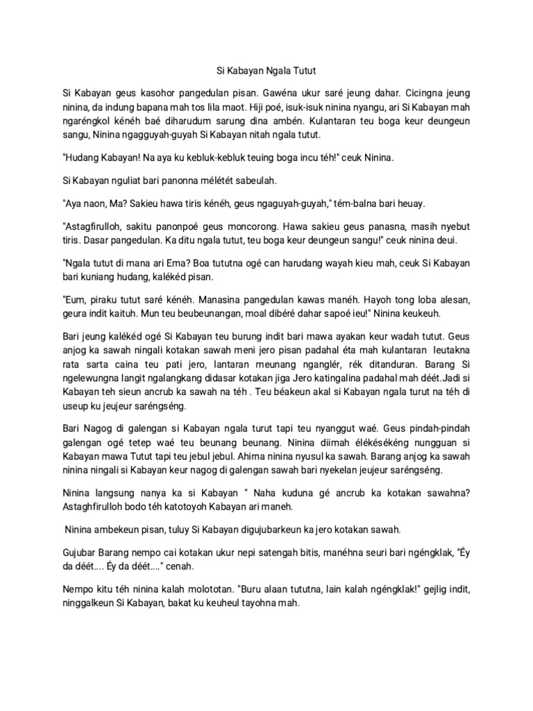 Si Kabayan Ngala Tutut | PDF
