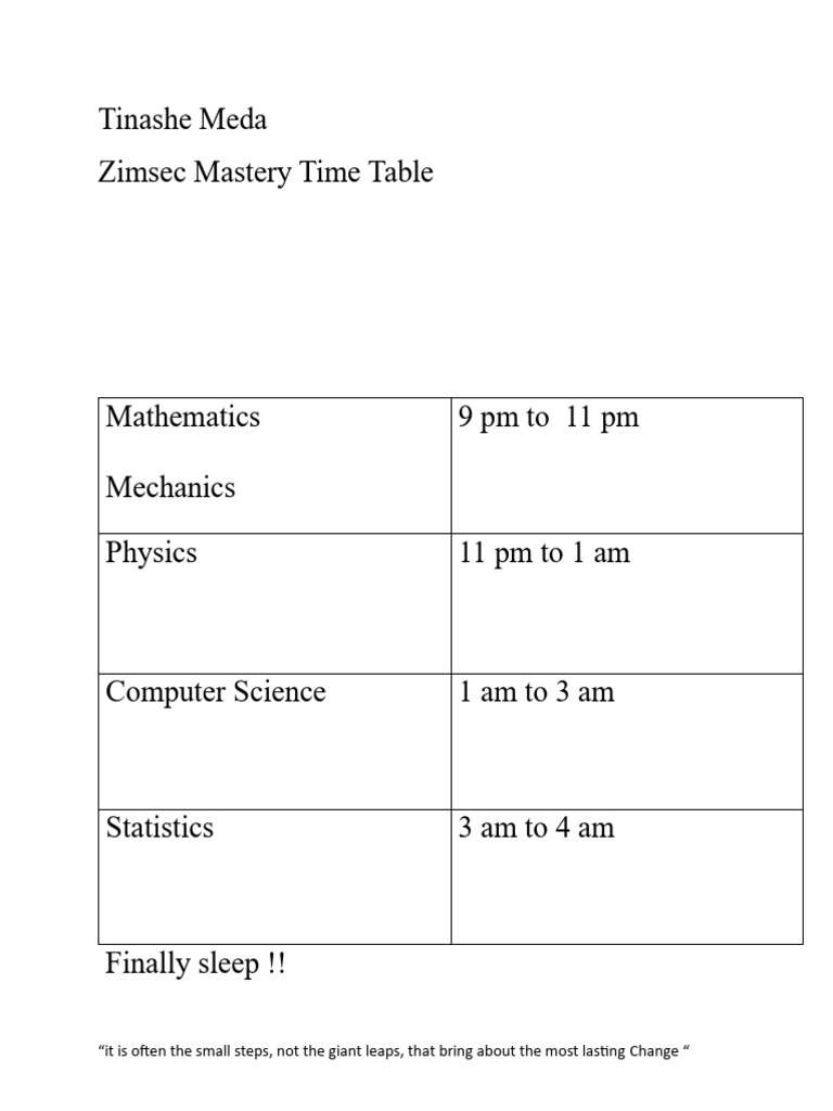 Study TimeTable | PDF