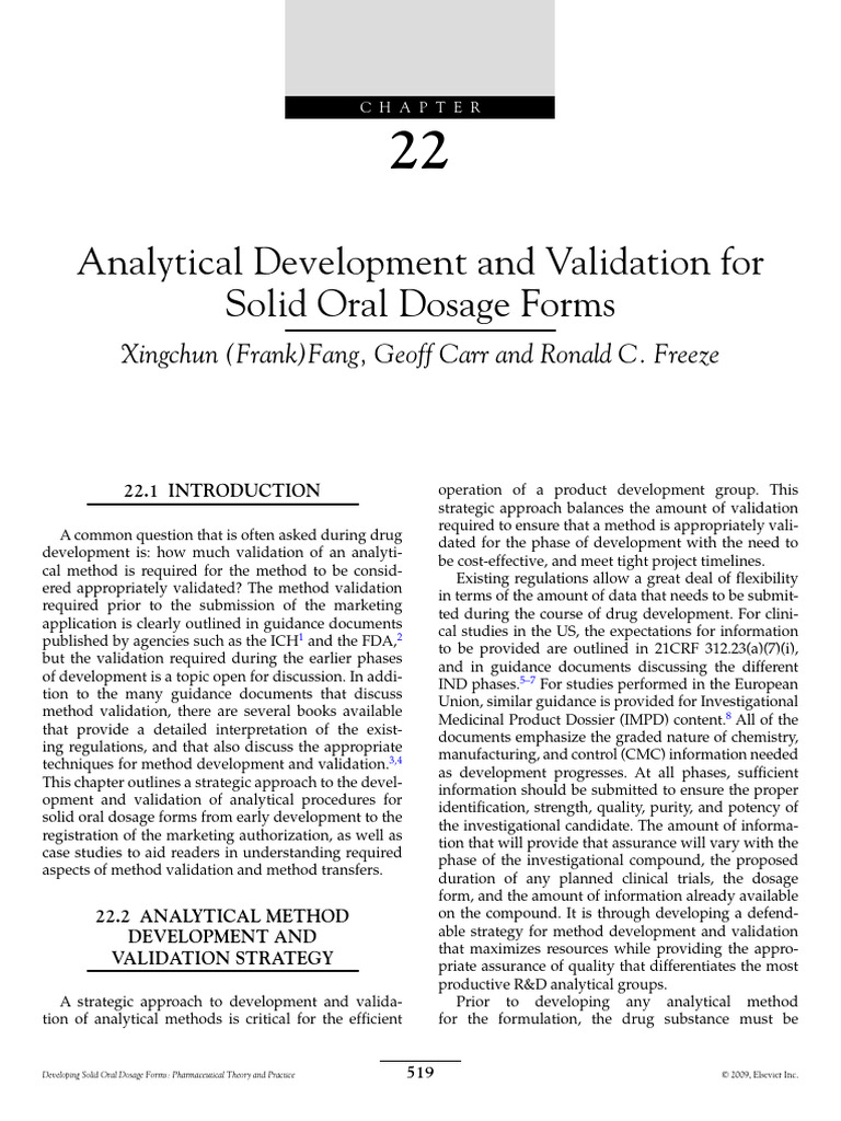 Analytical Validation for Oral Dosage Forms | PDF | High Performance ...