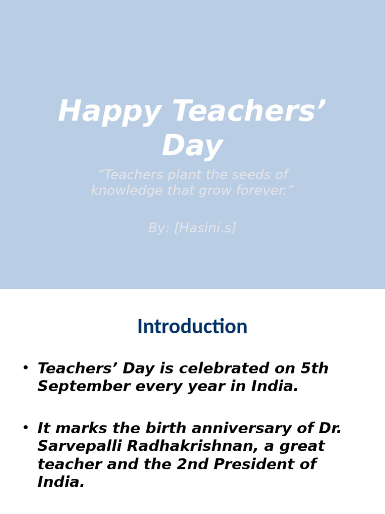 Teachers Day | PDF