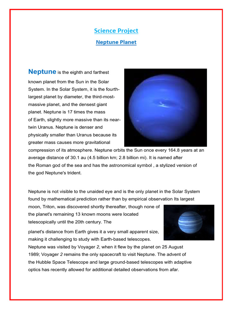 Neptune and Mars: Planetary Overview | PDF | Neptune | Planets